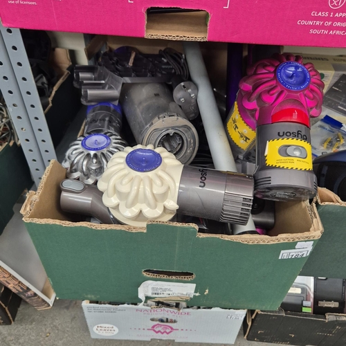 Box containing Dyson vacuums