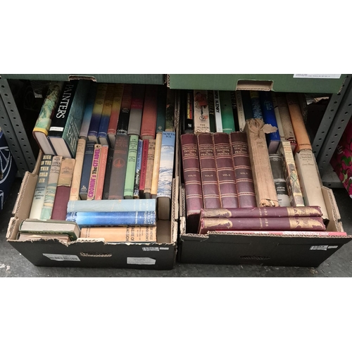 2 Boxes containing assorted books including Punch and volumes of ...