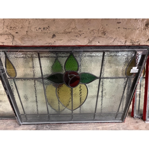 2 Double glazed 'stained glass rose bud' window panes (29" x 22" & 41 ...