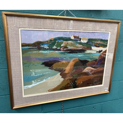 Large framed and glazed original oil titled 'Small Bay' by Donald ...