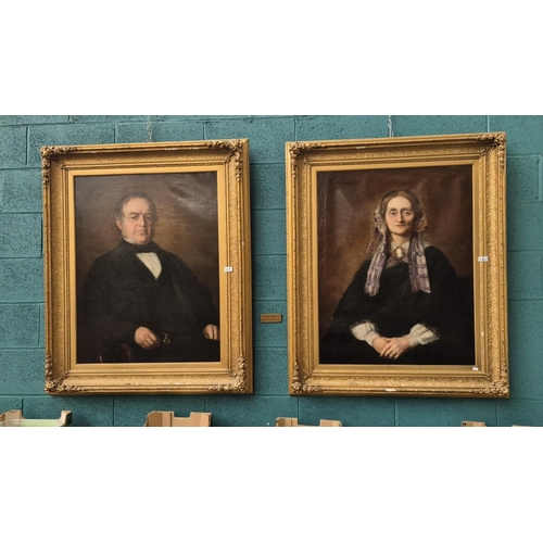 2 Large original oil portraits on canvas of Mr & Mrs Thomas Lord by ...