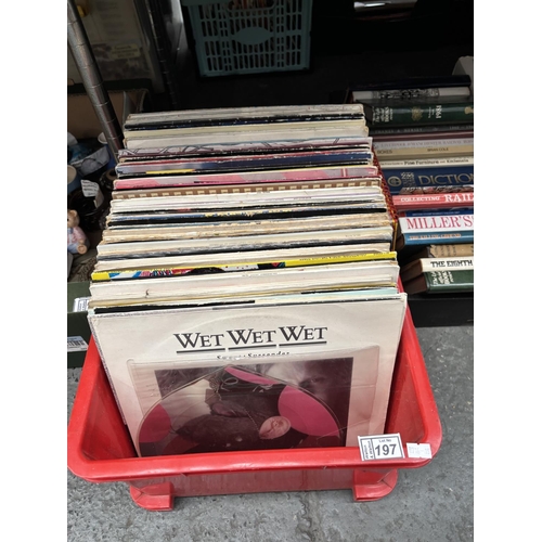 Box containing LPs including Wet Wet Wet