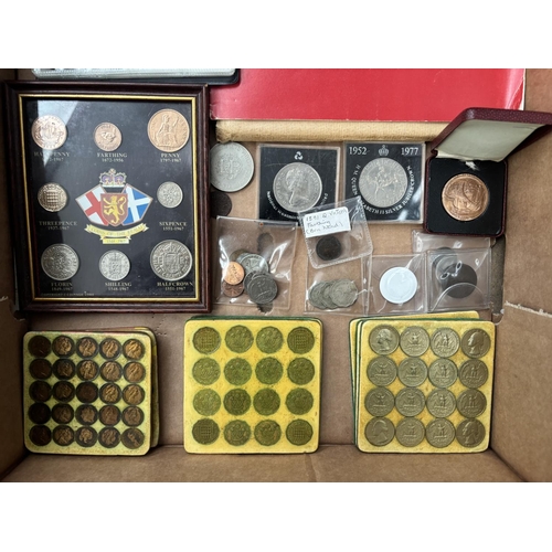 Quantity of assorted coins including a silver 3d, 1953 Coronation Medal ...