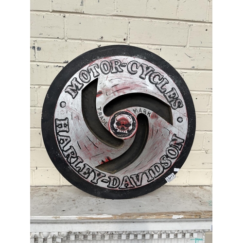 'Harley-Davidson' foundry pattern sign