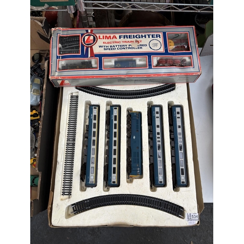 Lima Freighter electric train set and an Airfix train set