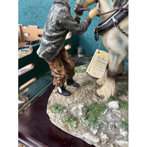 Pair of large, Juliana Collection horse and cart figures, 1 A/F