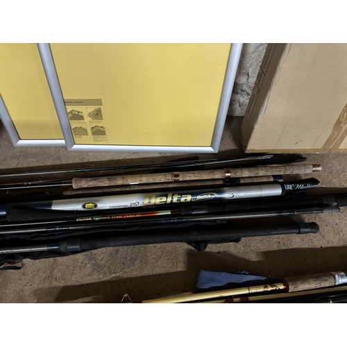 Quantity of fishing rods including Silstar Multimesh and Shakespeare ...