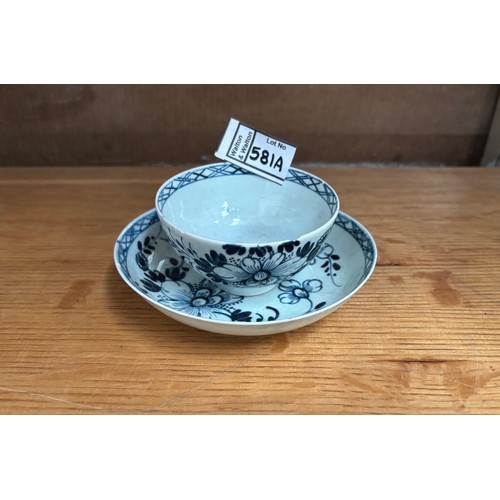 Philip Christian of Liverpool porcelain tea bowl & saucer with a ‘bird ...