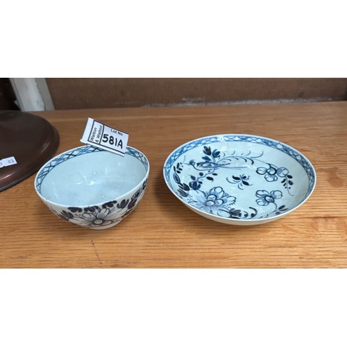 Philip Christian of Liverpool porcelain tea bowl & saucer with a ‘bird ...