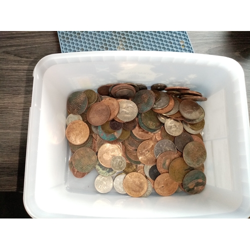 CRACKING TUB OF OLD COINS