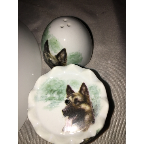 DANBURY MINT GERMAN SHEPHERD PLATE AND EGG SHAPED GERMAN SHEPHERD SALT ...