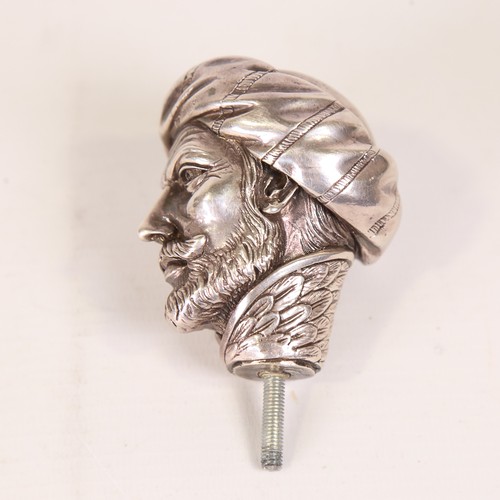 A modern Continental silver filled figural Arab head walking cane knop ...