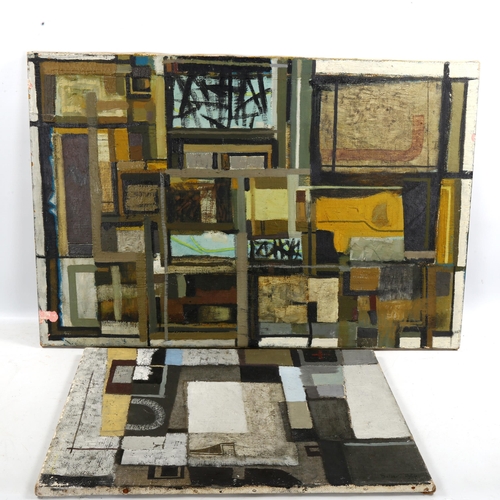 Ron Dellar, 2 oils on canvas, abstracts, 91cm x 60cm, and 61cm x 41cm ...