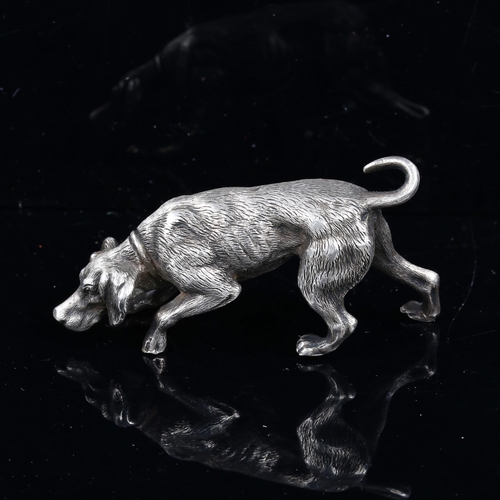 A Victorian cast-silver figural hunting dog figure, by Miller Brothers ...