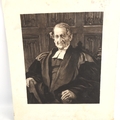 Hubert Herkomer, etching, portrait of Rev Sewell, Warden of New College ...