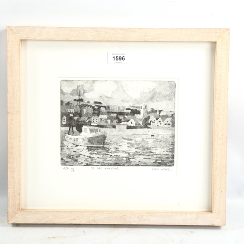 Eric Ward (born 1945), etching, St Ives harbour, signed in pencil ...