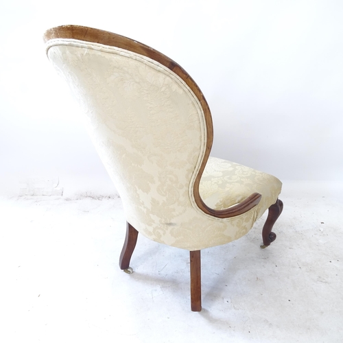 A Victorian mahogany-framed button-back nursing chair