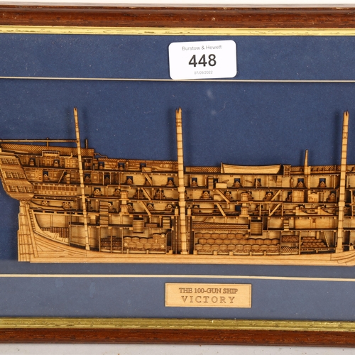 Framed cut-away cork model of the 100 gun ship HMS Victory, dimensions ...