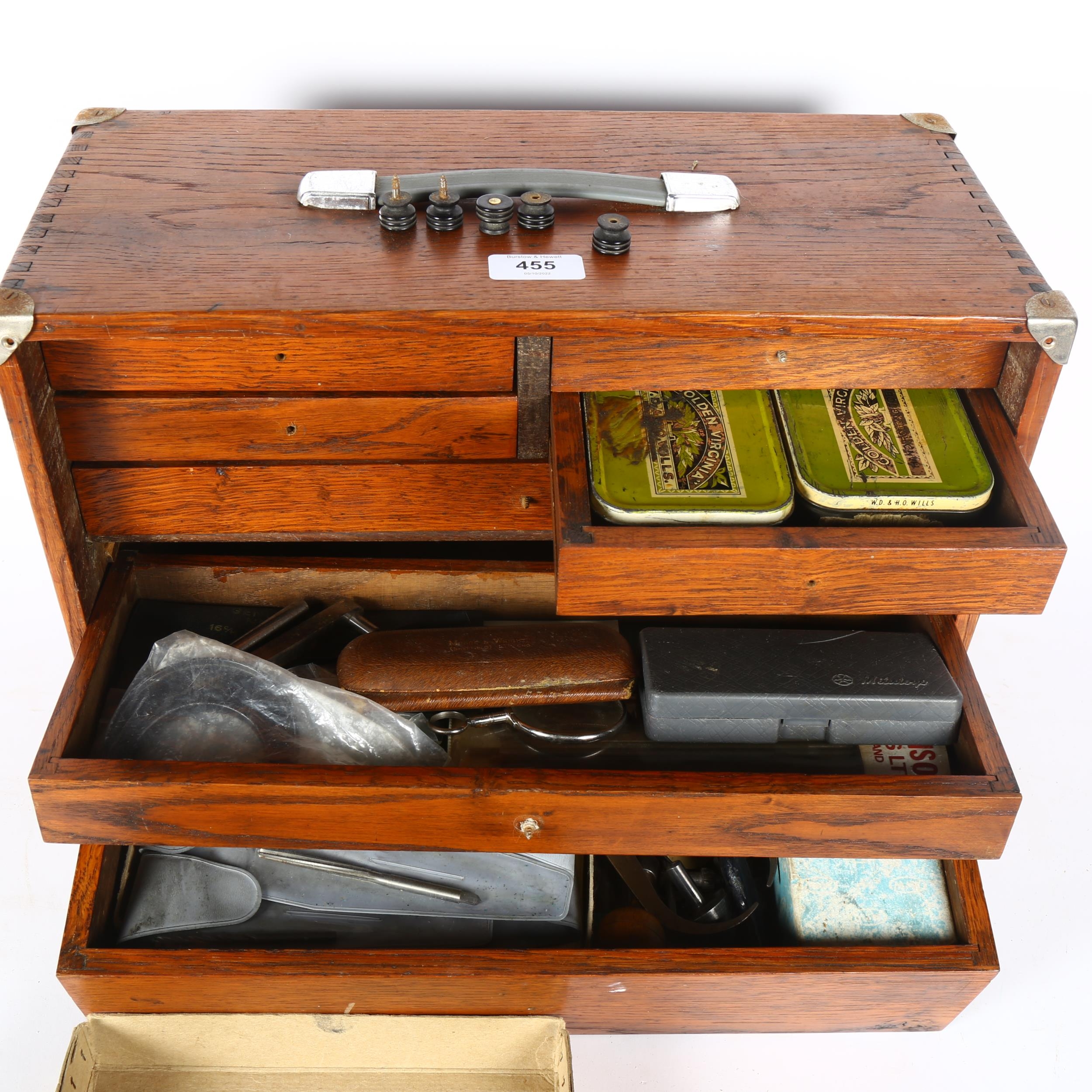 A Vintage tool chest or engineer's cabinet, drawers are full of small ...