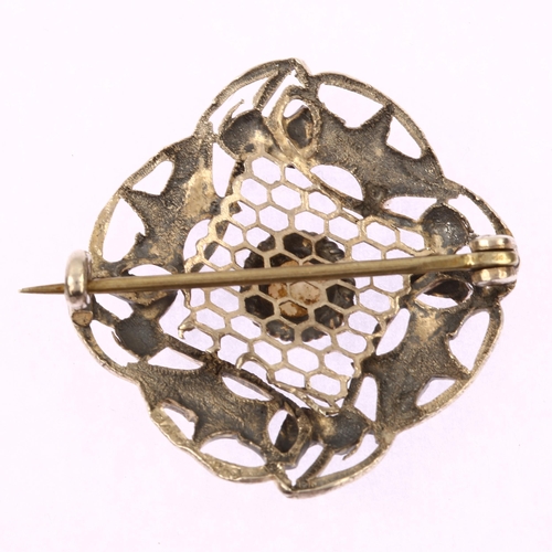 An Arts and Crafts silver and blister pearl thistle brooch by Charles ...