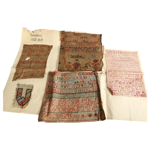 A group of 18th and 19th century samplers, including Elizabeth Hastes ...