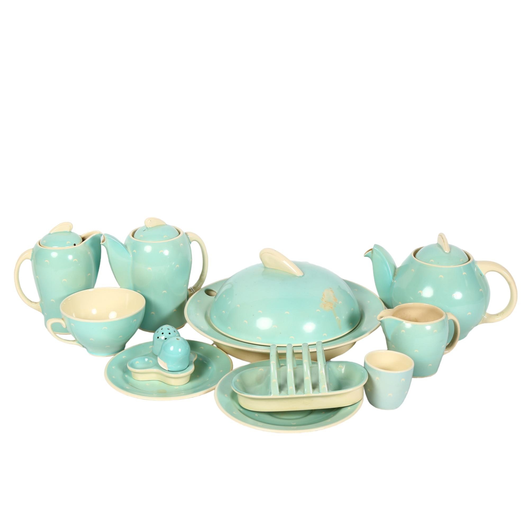 A Vintage Susie Cooper pottery breakfast set, including muffin dish and ...