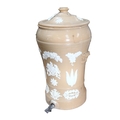 A Victorian stoneware 6 gallon water purifier, with applied decoration ...