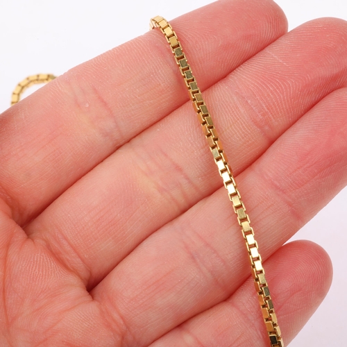 An 18ct gold box link chain necklace, 50cm, 15.9g
