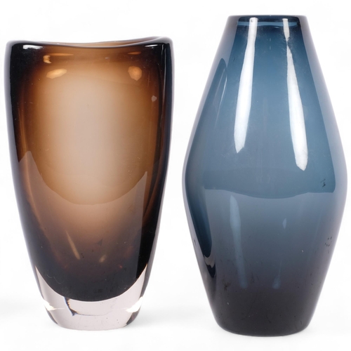 2 Whitefriars glass vases, by Geoffrey Baxter, no. 9652 in cinnamon ...