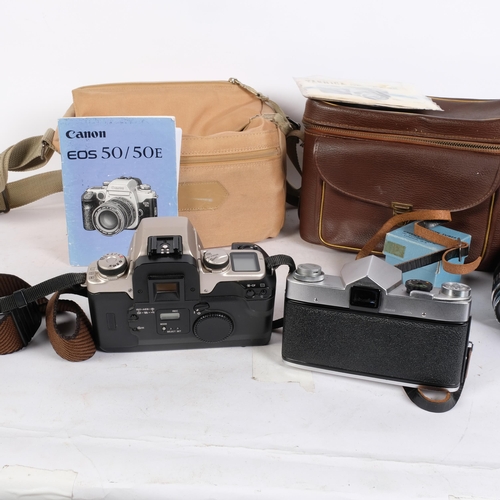 A Canon E0S 50 digital camera, in associated softshell carry case, with ...