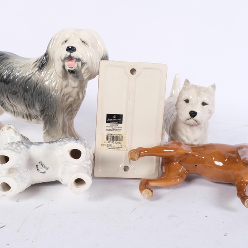 5 ceramic dogs, including Royal Doulton Standard Schnauzer, and a ...