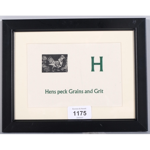 Enid Marx (1902-1998), limited edition wood engraving on paper, Hens ...