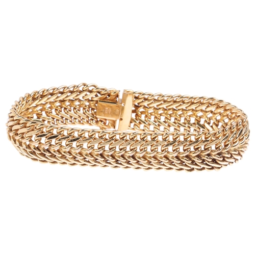 An Italian 9ct gold multiple hollow curb link chain bracelet, band ...
