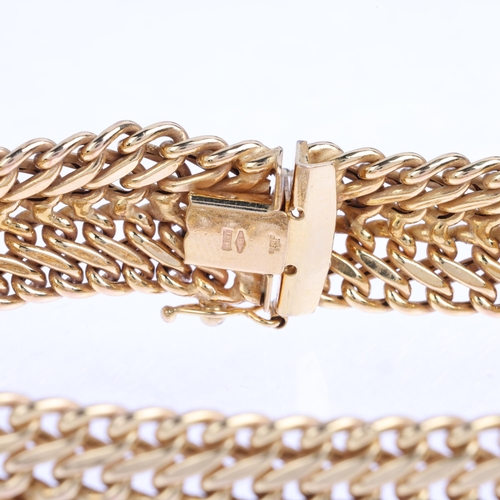 An Italian 9ct gold multiple hollow curb link chain bracelet, band ...