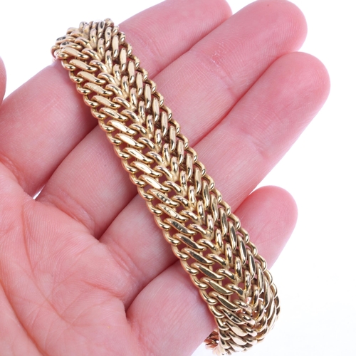 An Italian 9ct gold multiple hollow curb link chain bracelet, band ...