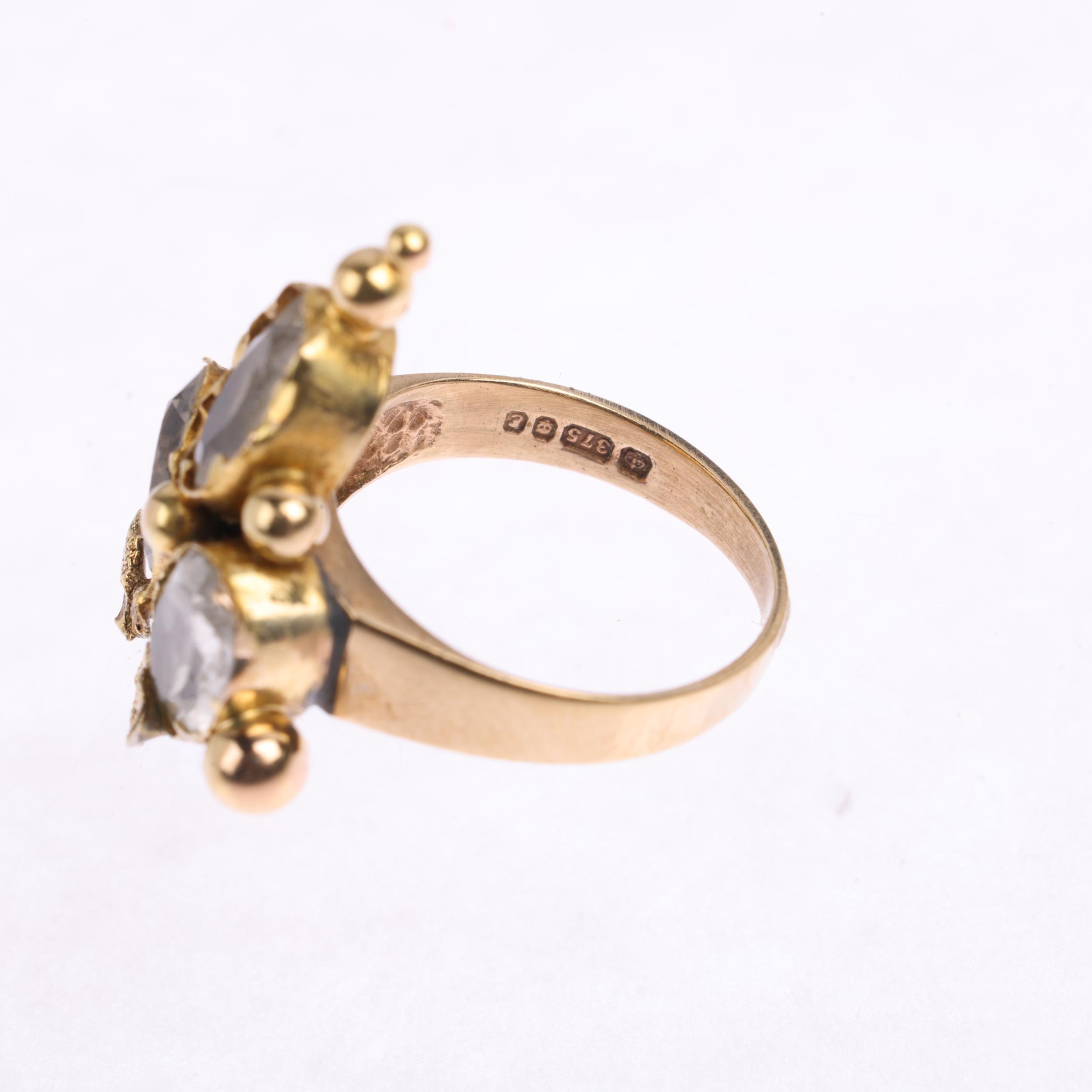 A Victorian goshenite grape ring, with later 9ct gold shank, setting ...