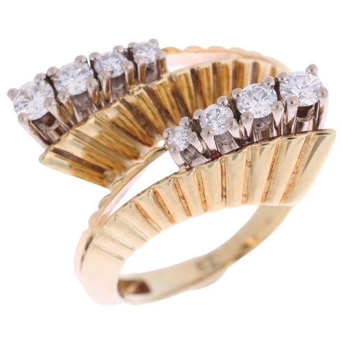 A 1960s diamond torque ring, set with graduated modern round brilliant ...