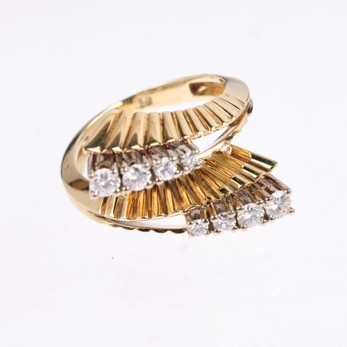 A 1960s diamond torque ring, set with graduated modern round brilliant ...