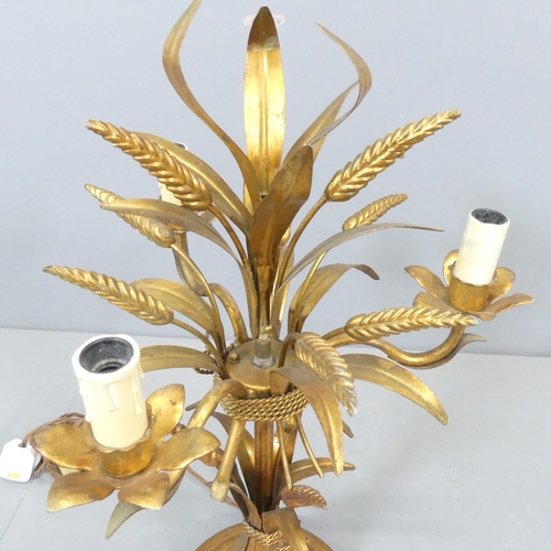 HANS KOGL - A 1970s gilt-painted wheatsheaf design table lamp. Height ...