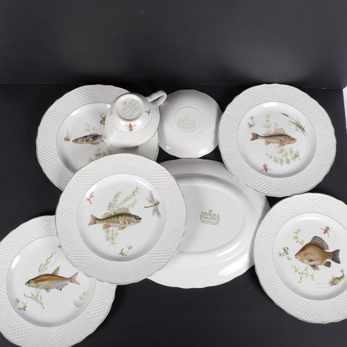 1950s Simpsons fish service, including serving plate and sauce boat on ...