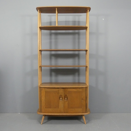 ERCOL - An elm and beech "Giraffe" bookcase / room divider, with ...
