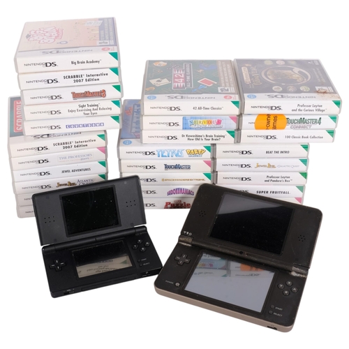 A Nintendo DS Light, and a collection of Nintendo DS games