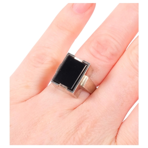 SVEN HAUGAARD - a Danish modernist sterling silver onyx geometric ...