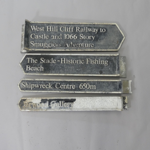 Four genuine painted cast metal Hastings street signs - "Jerwood ...