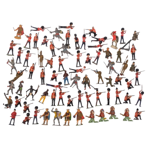 A collection of Vintage painted lead figures, including soldiers ...