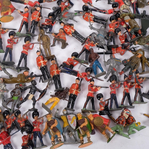 A collection of Vintage painted lead figures, including soldiers ...