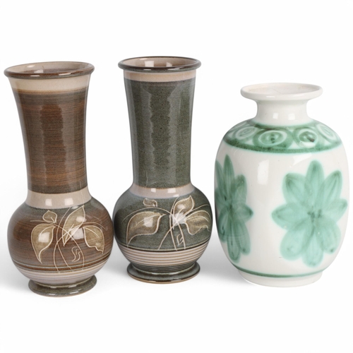 A pair of late 20th century Denby stoneware vases, together with a ...