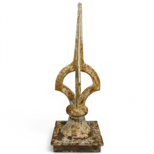 A painted cast iron two-section railway signal finial, marked "London ...