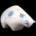 A mid-century David Sharp Rye Pottery bull, L21cm