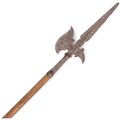 A 17th century German Halberd (Pike) with engraved blade on later oak ...